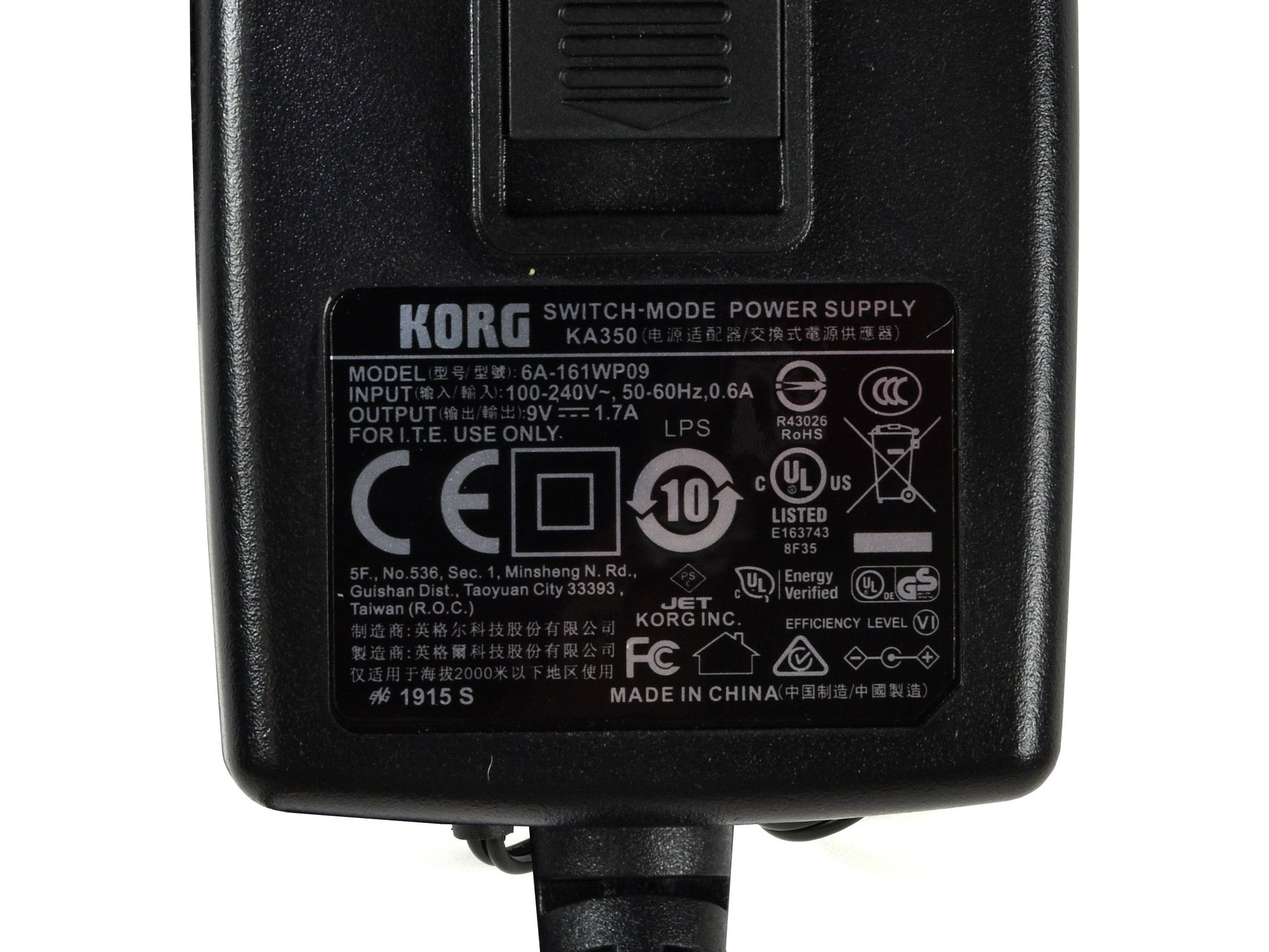 Korg KA350-UK 9V 1.7A Power Adapter